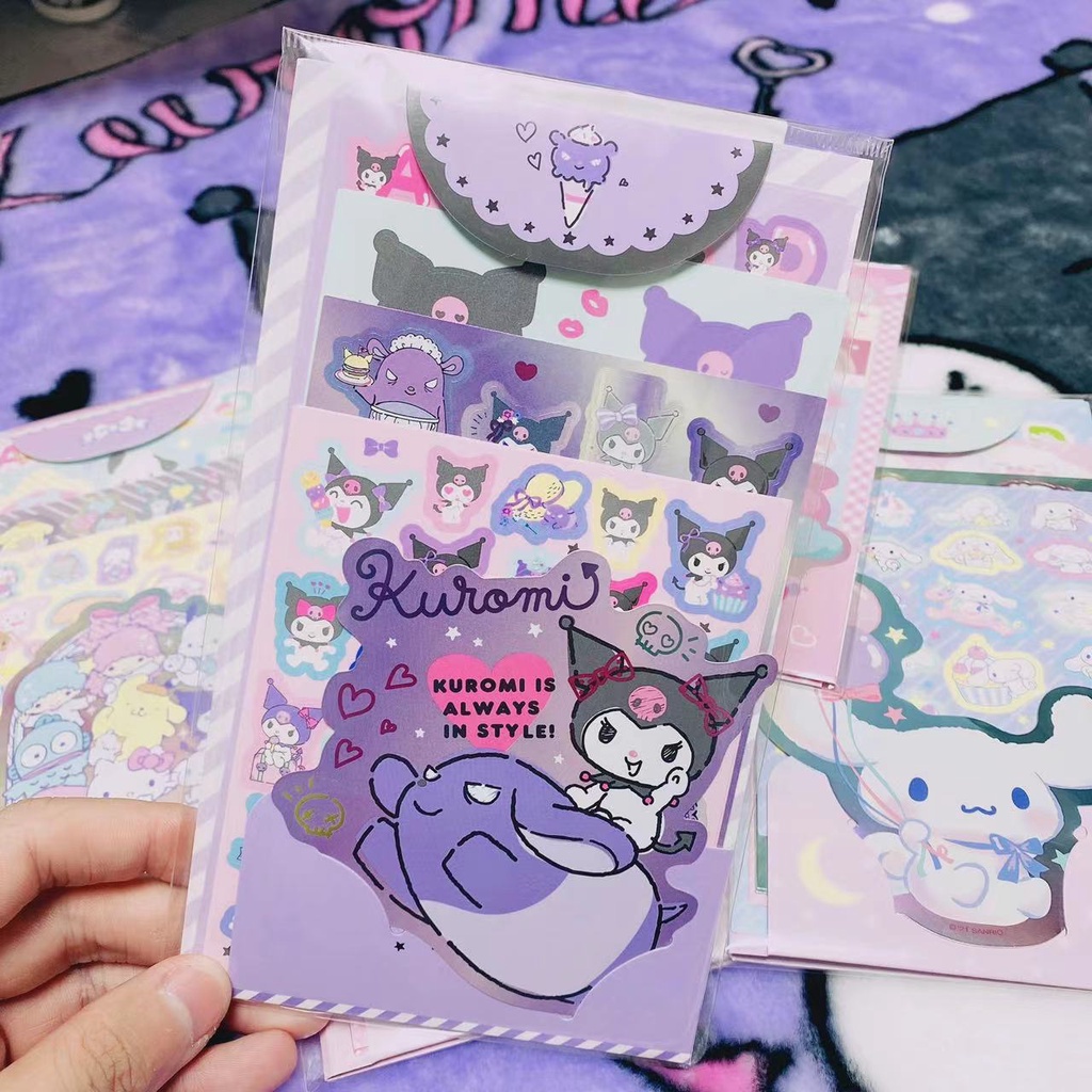 Sanrio Sticker Set Kuromi Laser Stickers Collection Student DIY ...