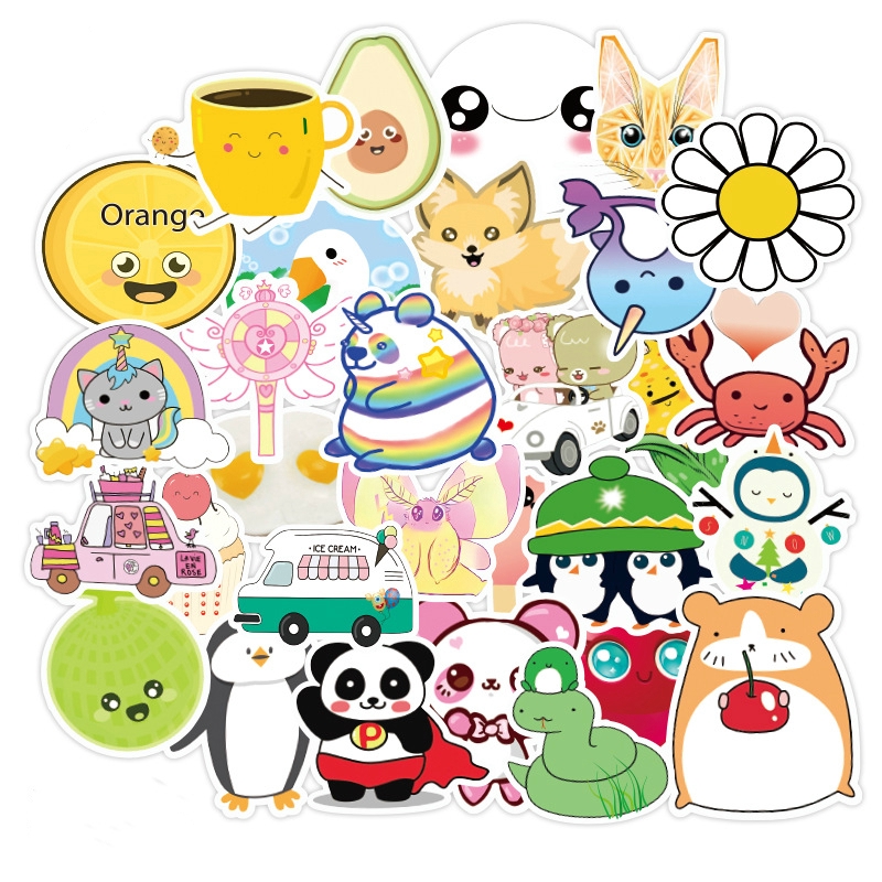 Cute VSCO Animal Stickers for Kids Stickers Duck Cow Bee Cherry Cactus ...