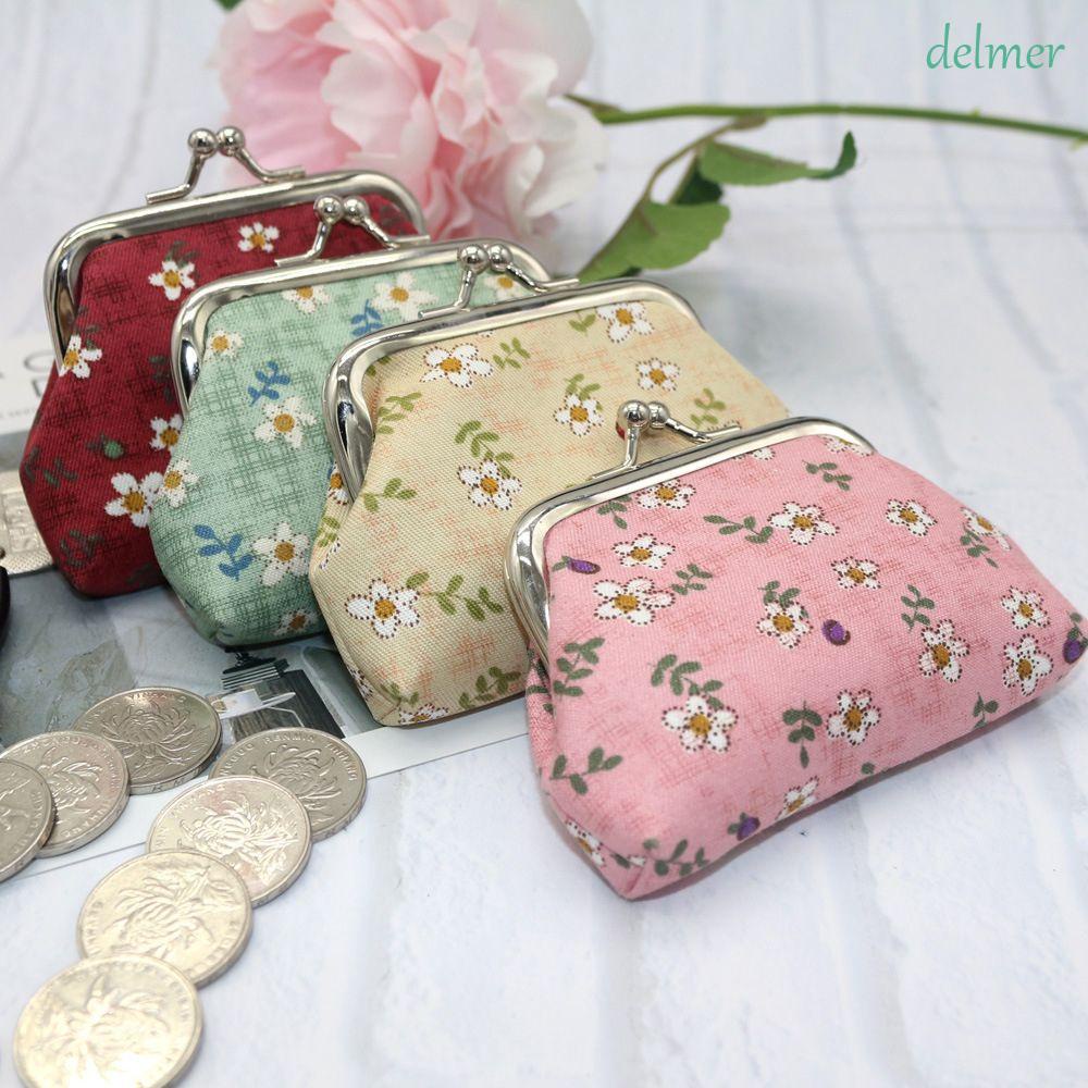 DELMER Cute Coin Purse Vintage Clutch Bag Small Wallet Women Flower ...