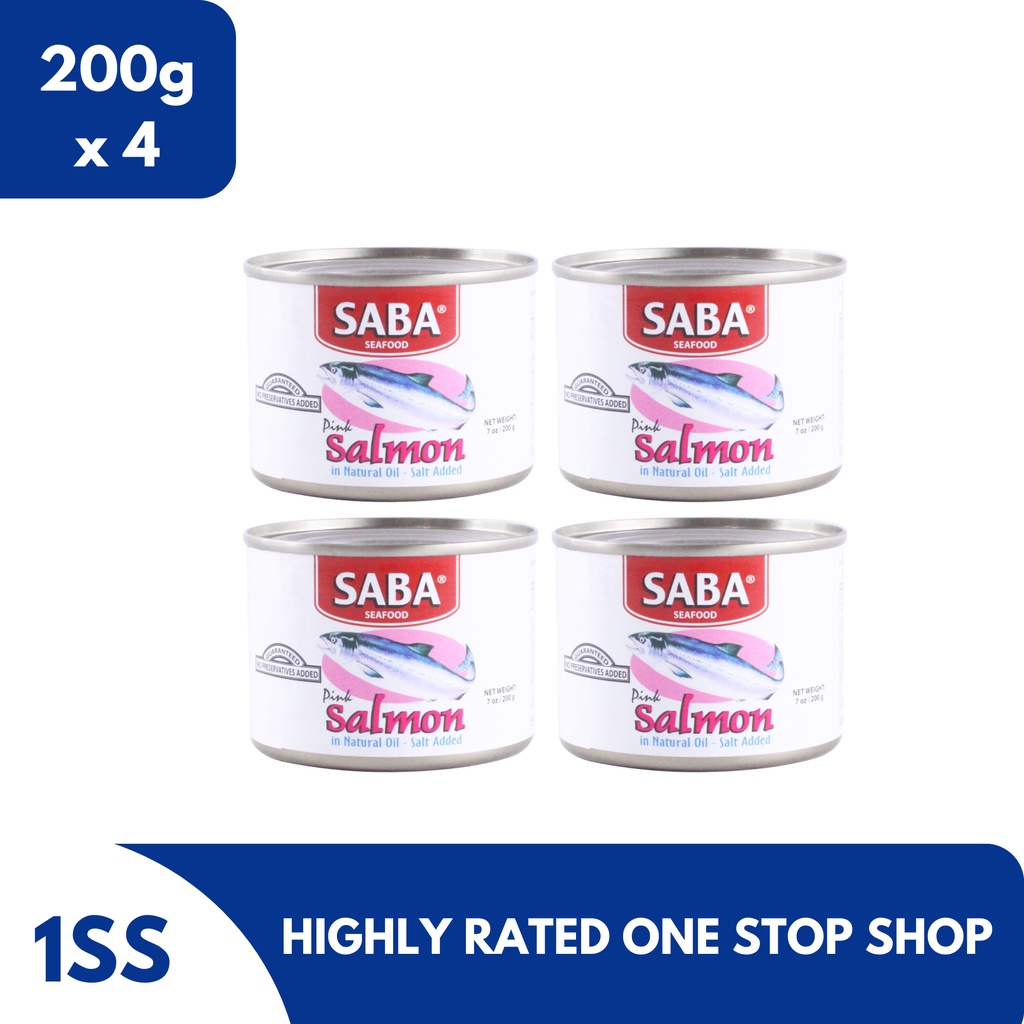 Saba Pink Salmon in Natural Oil, 200g set of 4 | Shopee Philippines
