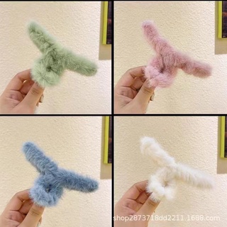 SJW Korean Plush Hair Clip Faux Fur Hair Claws Combs Clamps Autumn ...