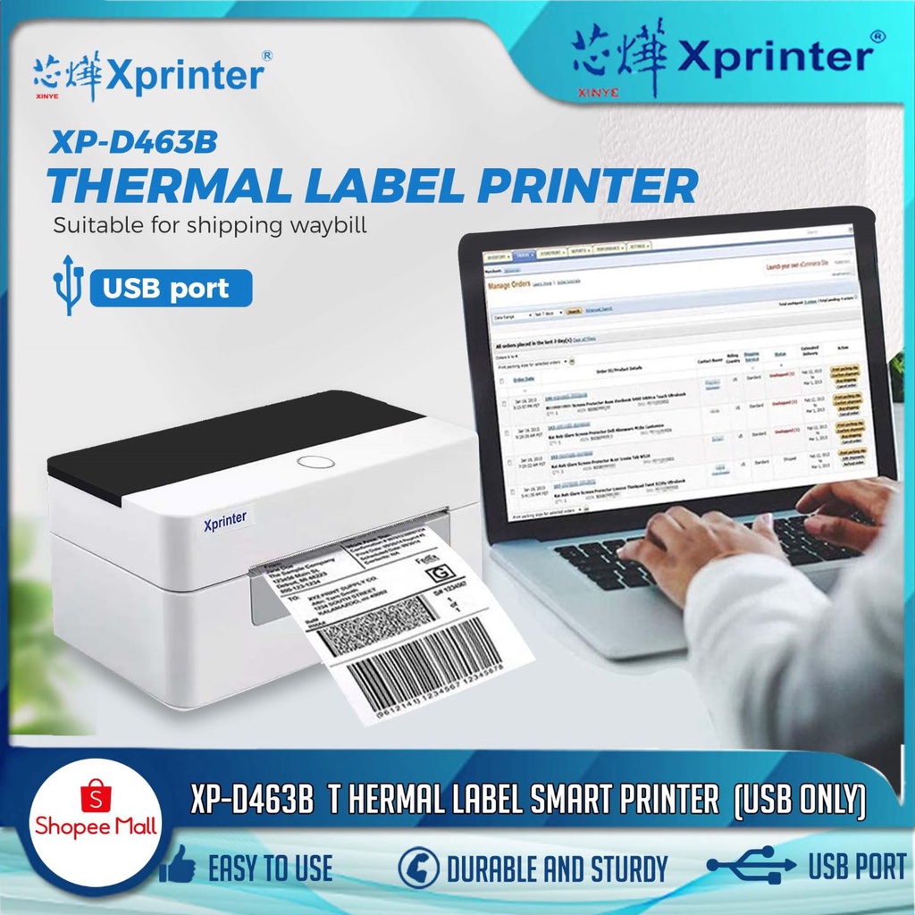 Xprinter XP-D463B Thermal Label Printer (USB ONLY) | Shopee Philippines