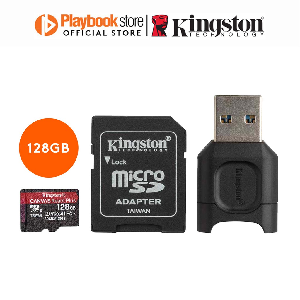 Kingston 128Gb Canvas React Plus MicroSD Card With Mobile Lite Reader ...