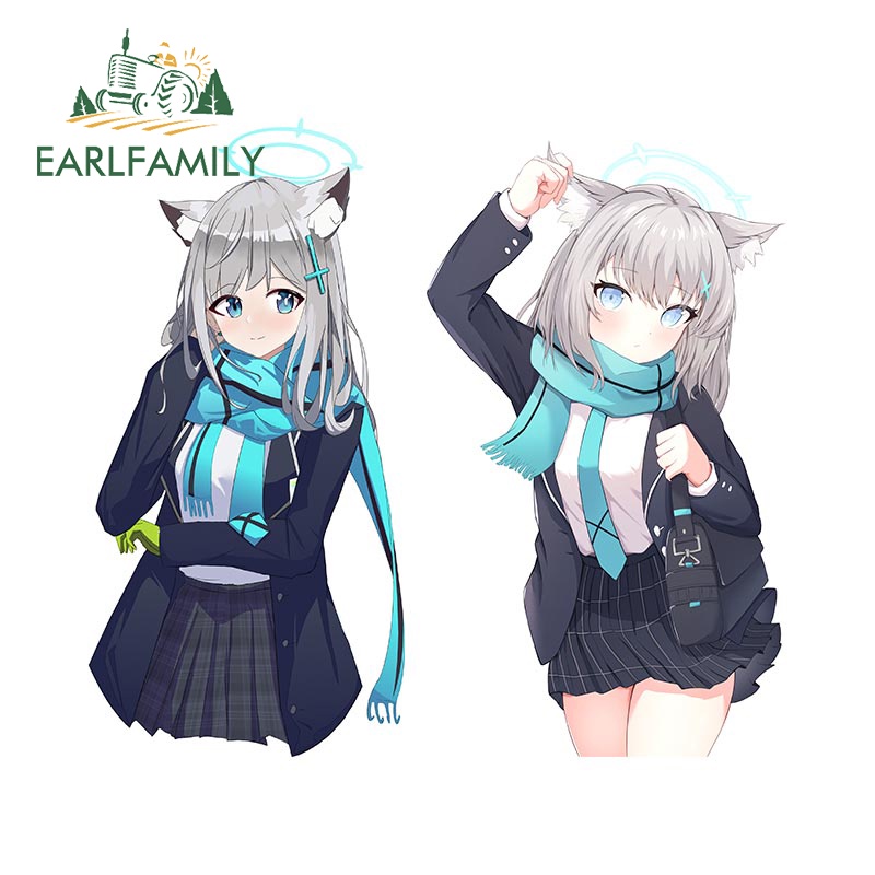 EARLFAMILY 13cm Blue Archive Shiroko Occlusion Scratch Car Sticker ...