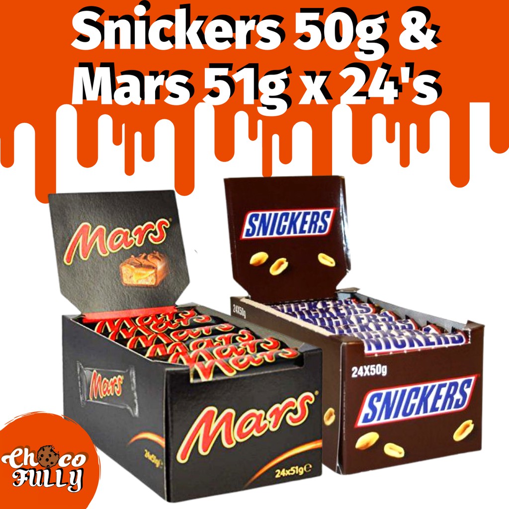 Snickers 50g & Mars 51g x 24pcs | Shopee Philippines