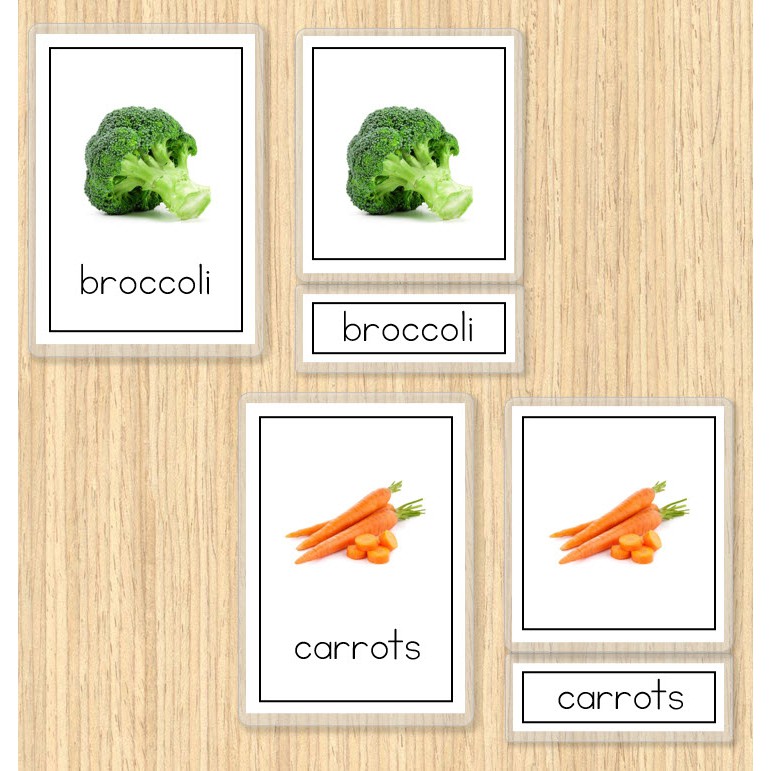 VEGETABLES - Common Vegetables - Montessori Three-Part Cards ...