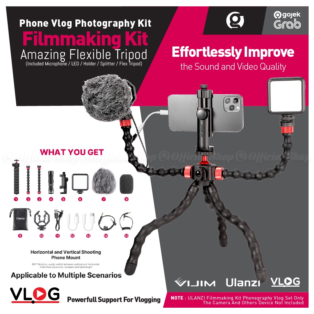 ULANZI FilmMking Kit Smartphone & Camera Set Video Vlogging (LED ...