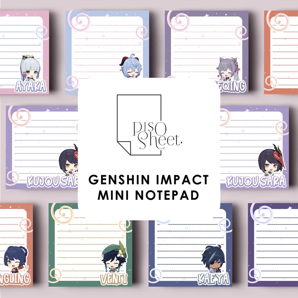 Pt. 3 Genshin Impact Fanmade Mini Notepad | Shopee Philippines