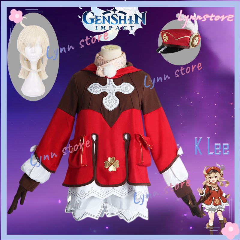 Genshin Impact Cosplay Klee Dress Backpack Cosplay Costume Uniform Game ...