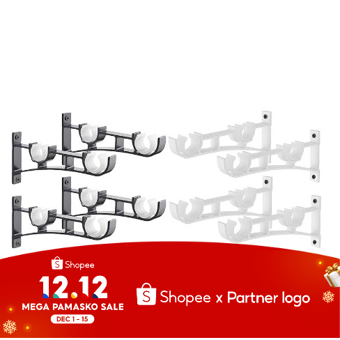 COD Aluminum Curtain Rod Roman Rod Bracket Top Mounted Double Rod Base ...