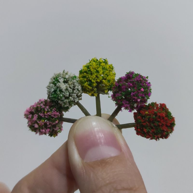 1pc Mini Flower Tree Miniature Landscape Model Tree For Diorama Railway ...
