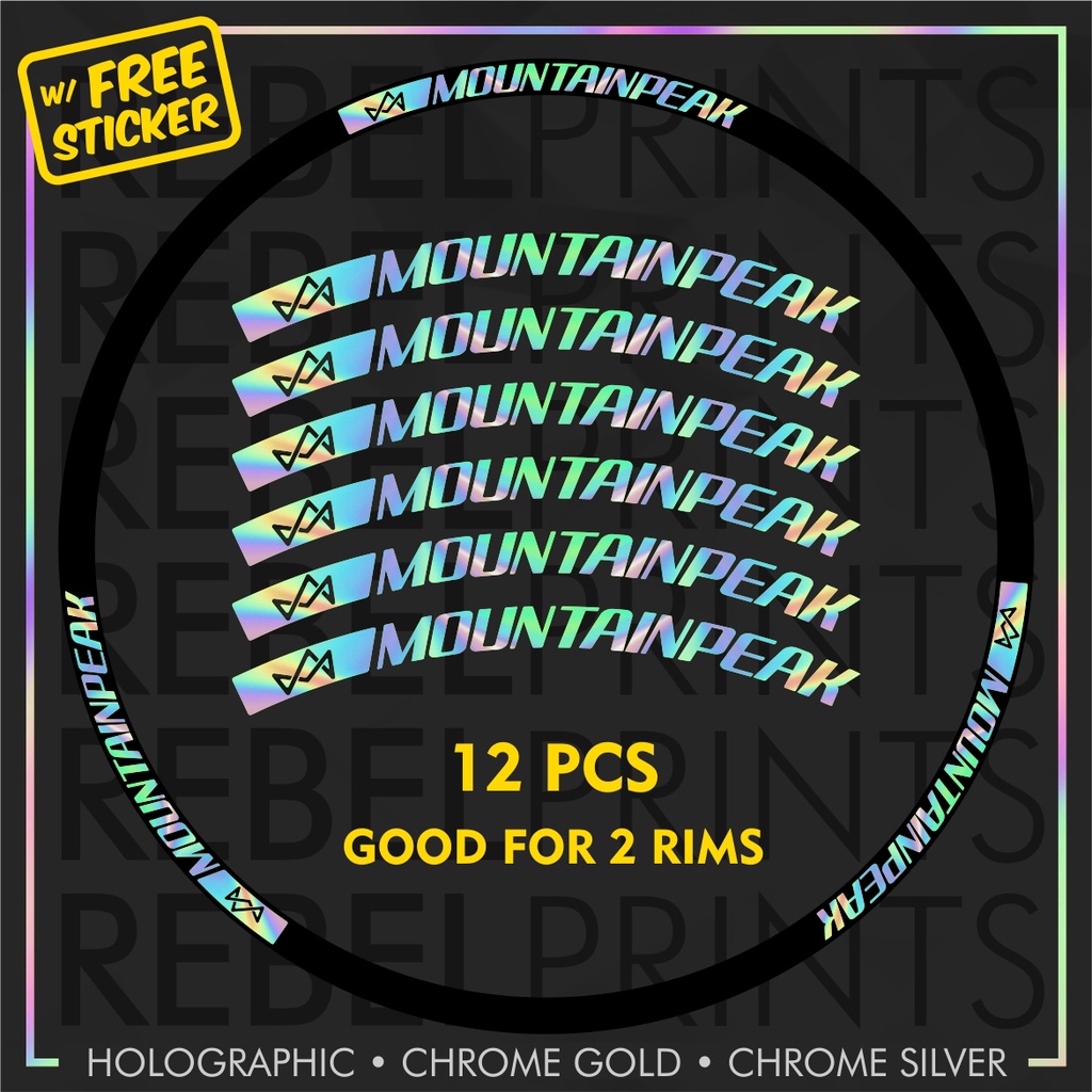 MOUNTAINPEAK Holographic/Oil Slick (12 pcs) Wheel Rim Sticker Decal for ...