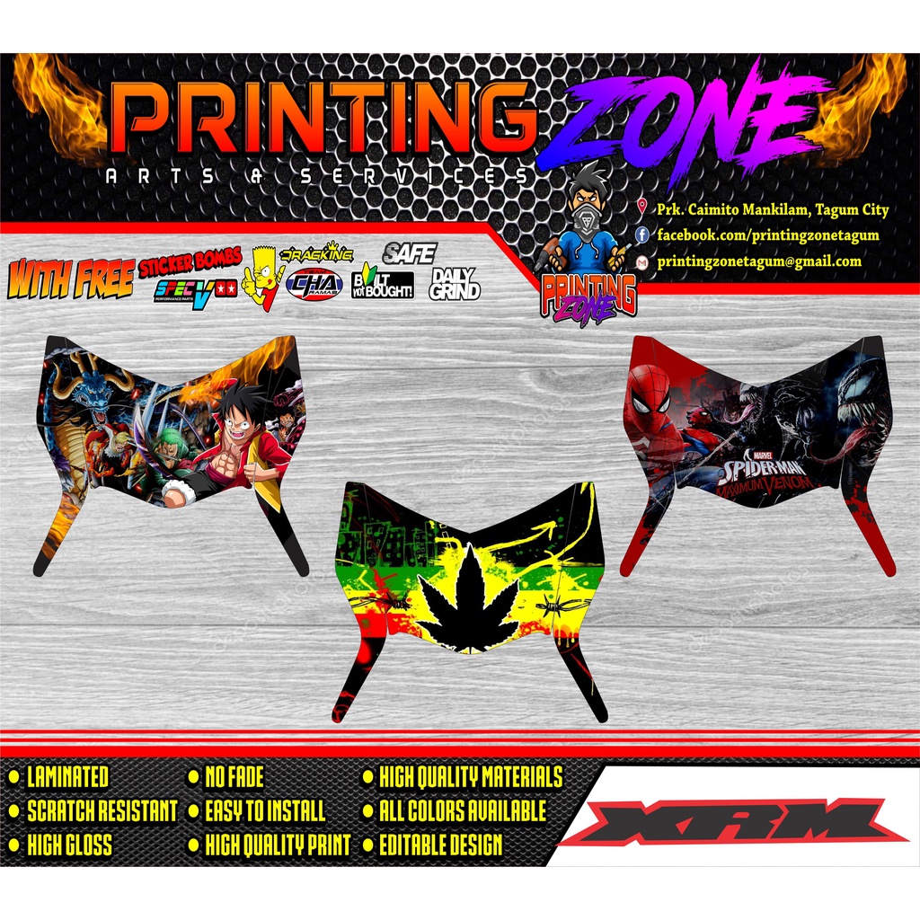 XRM 125 Trinity/Motard honda Cowling Headlight Front only sticker ...