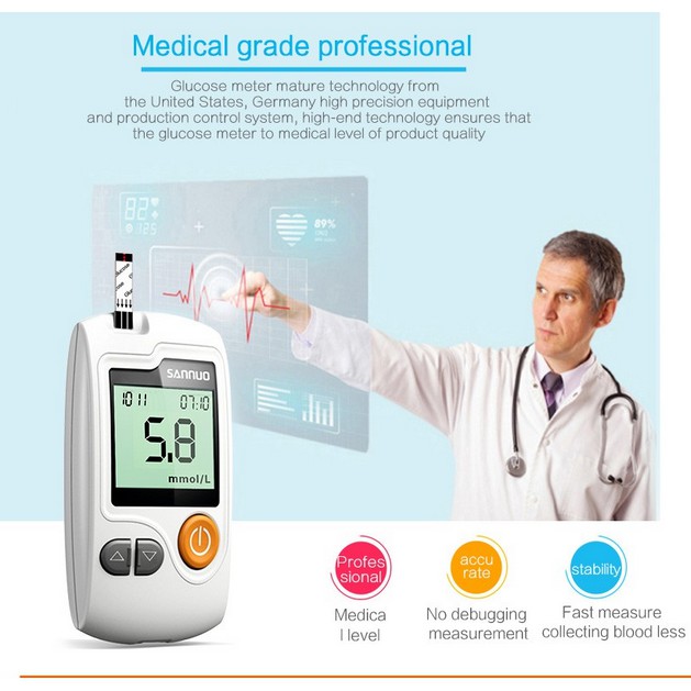 Glukosa Darah Sugar Blood Glucose Meter Diabetic Monitor Detection S5hw ...