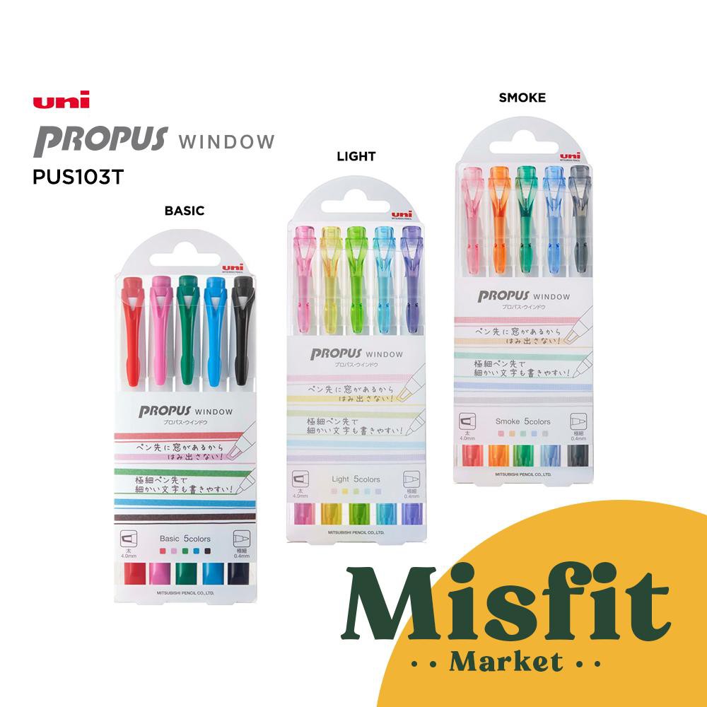 Uni Propus Window Highlighter (5Colors Set) Marker Light Basic Smoke ...