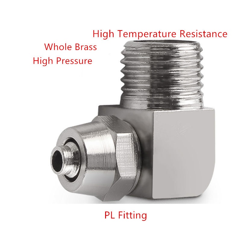 PL Fitting 90 degree Male Elbow Brass 4mm 6mm 8mm 10mm 12mm-BSP 1/8",1/ ...