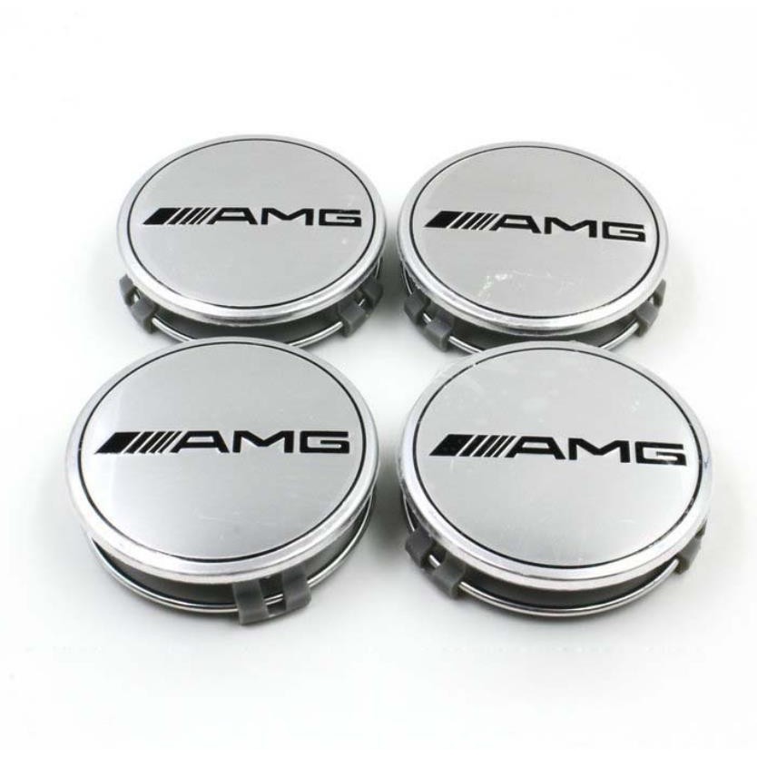 4PCS 75mm Hub Cap Car Rim Wheel Center AMG Badge Emblem Parts For ...