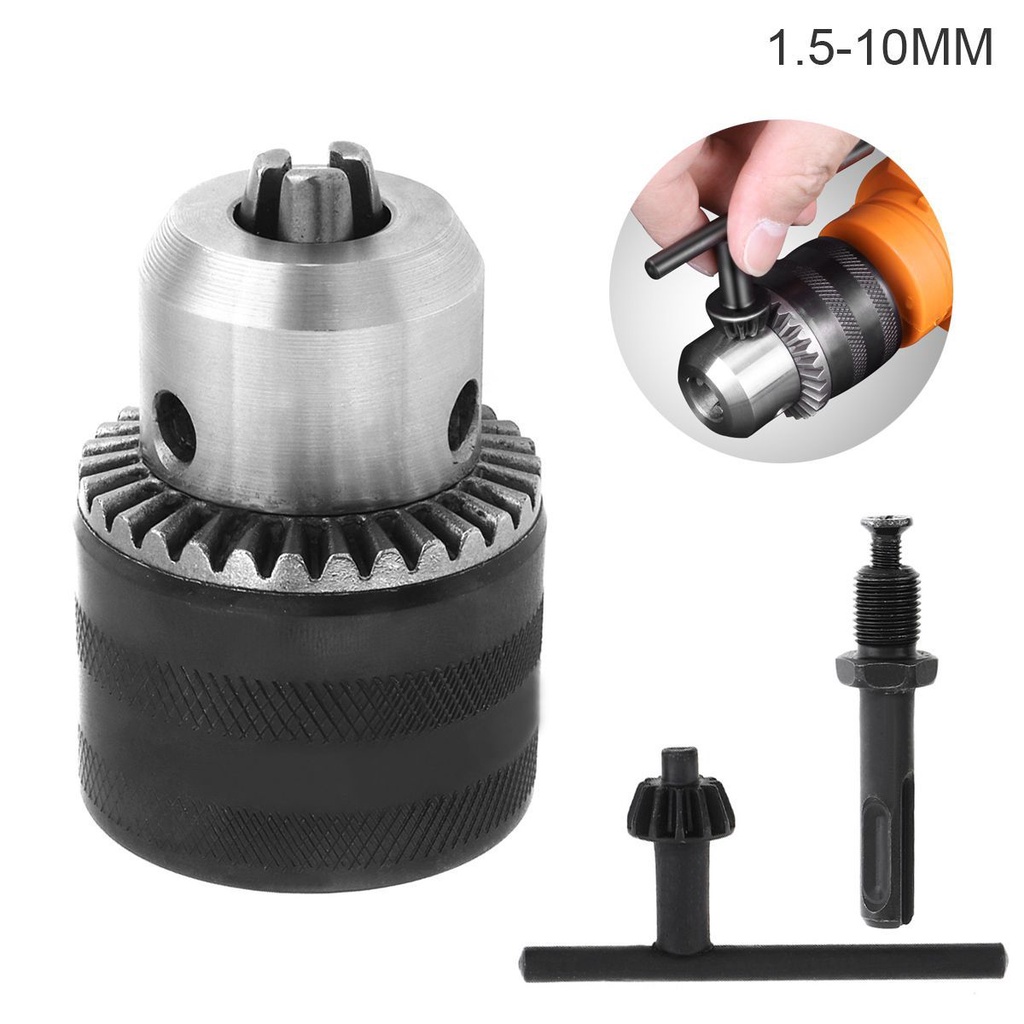 1.5-10mm 3/8-24UNF Drill Chuck For Hammer Conversion with 10mm Drill ...