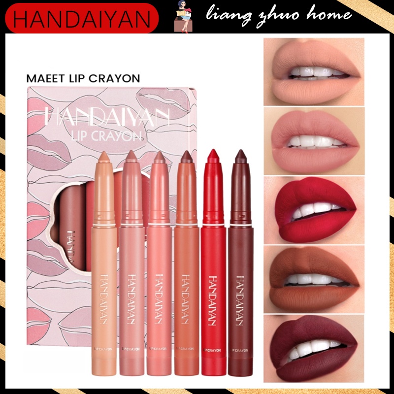 HANDAIYAN 12 Colors/set Lipmatte Waterproof Velvet Lipstick Lip Liner ...