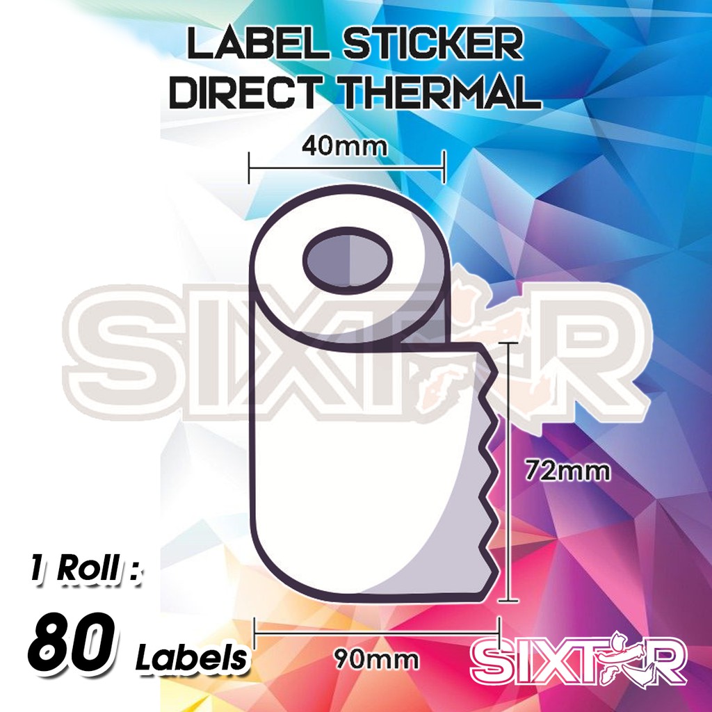Direct Thermal Label Sticker 72x90x80 1Line Core 1inch Barcode Shipping ...