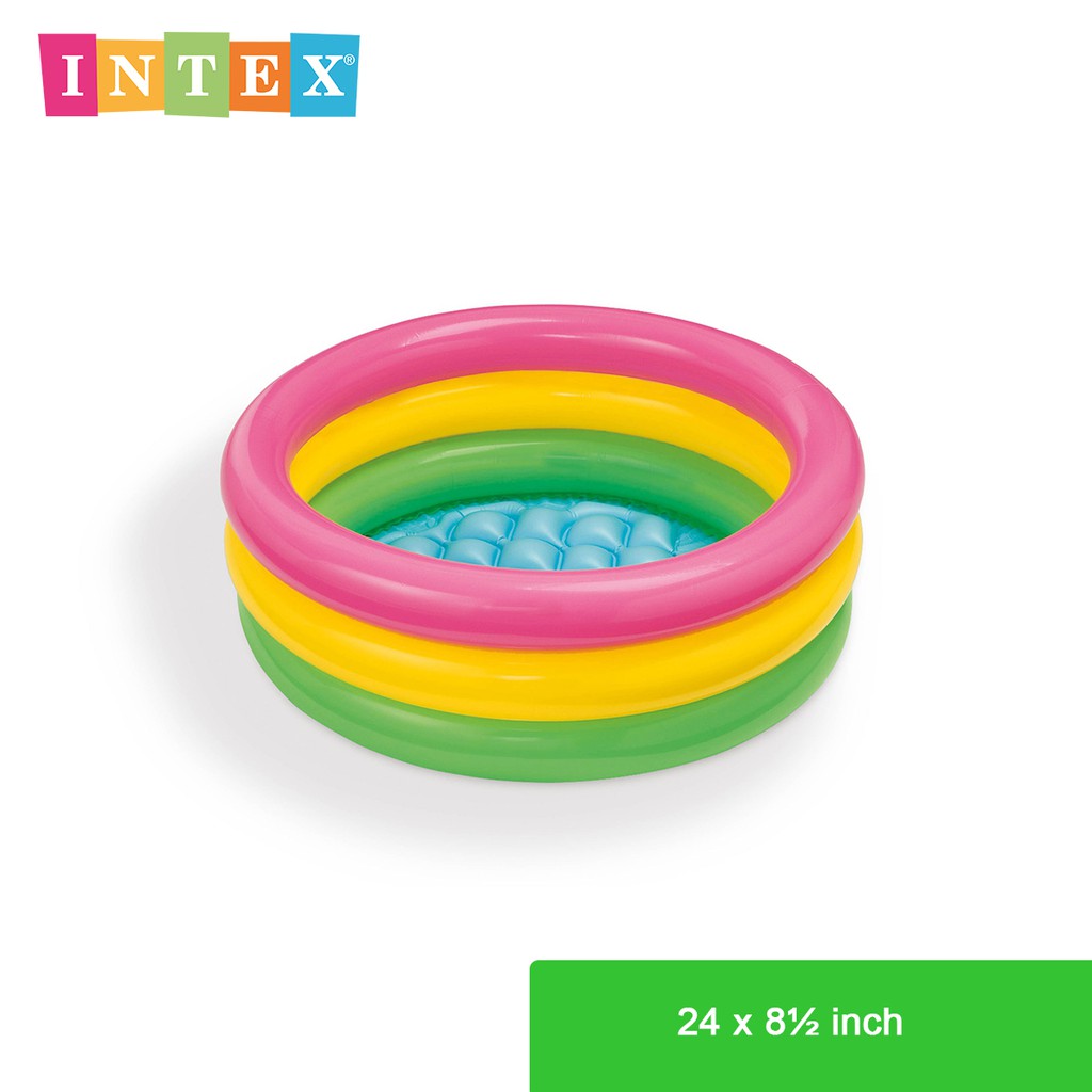 INTEX® 57107 Sunset Glow Baby Pool, 3-Ring W/ Infl. Floor, Ages 1-3 (24 ...
