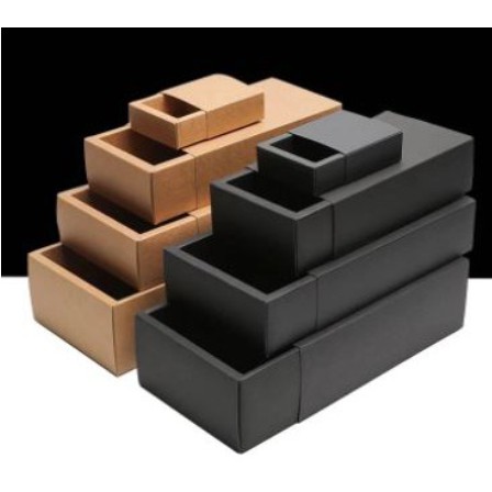 10pcs Slide Drawer Box Gold/Silver/Black/White/Kraft Carton Packaging ...