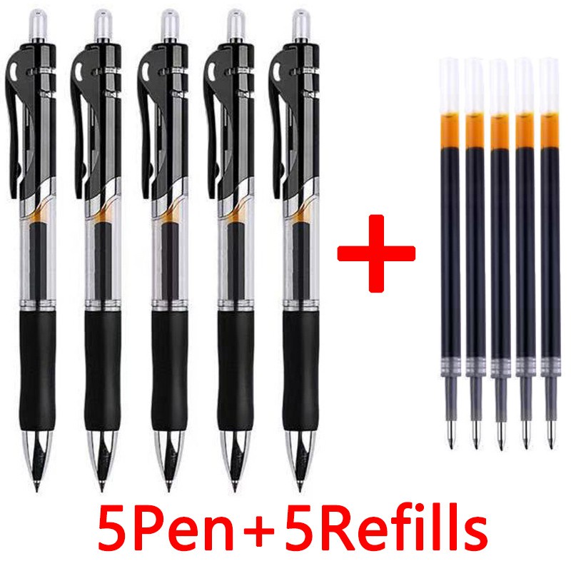 5 Pen+5 Refills flexstick Ballpen set organizer Retractable gel pens 0. ...