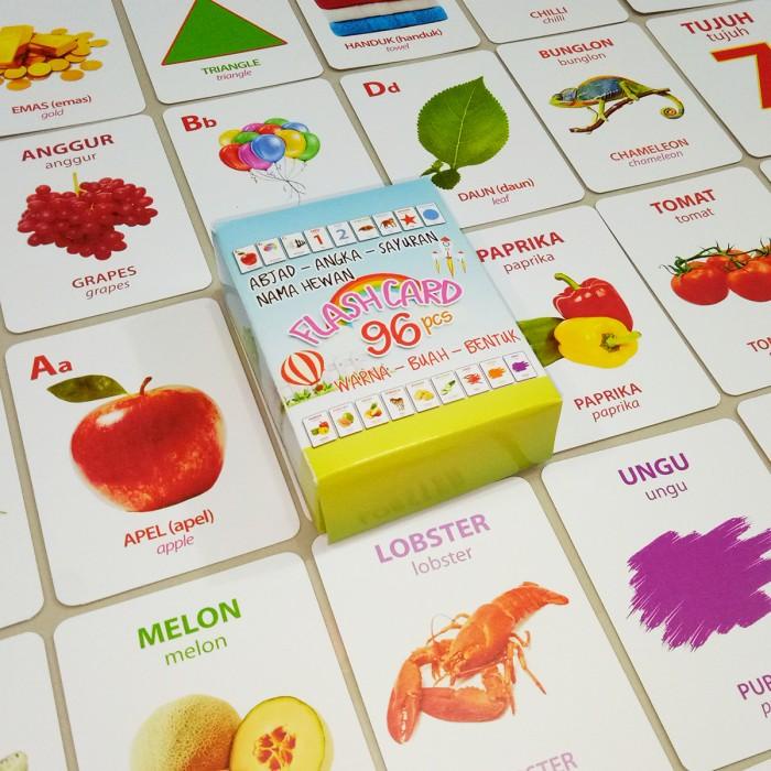 Complete Child Educational Flashcard 96 Cards 2 Indonesian And English ...