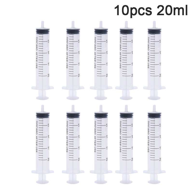 10pc Plastic Disposable Injector Luer Slip Syringes Blunt Tip Syringe ...