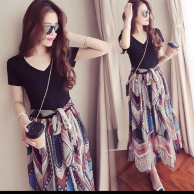 Korean dress formal maxi chiffon dress | Shopee Philippines