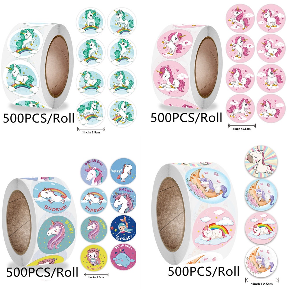 1 Inch 500pcs Reward Sticker for Kids Unicorn Animal Cute Pattern ...