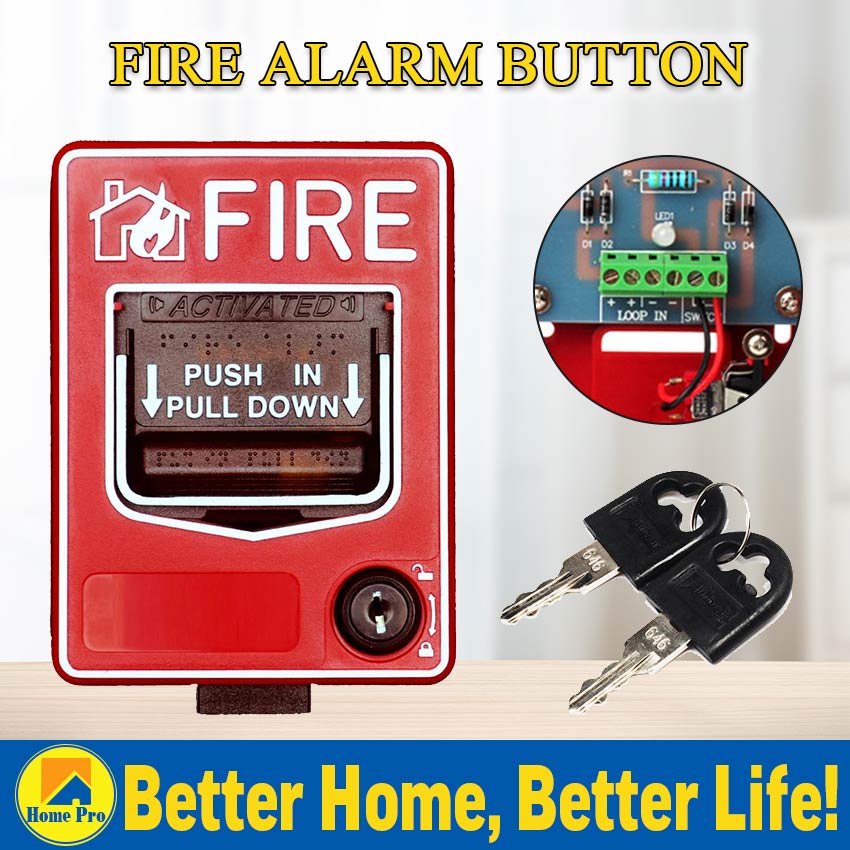 Key Reset Fire Detection Rainproof Push Button Manual Call Point ...