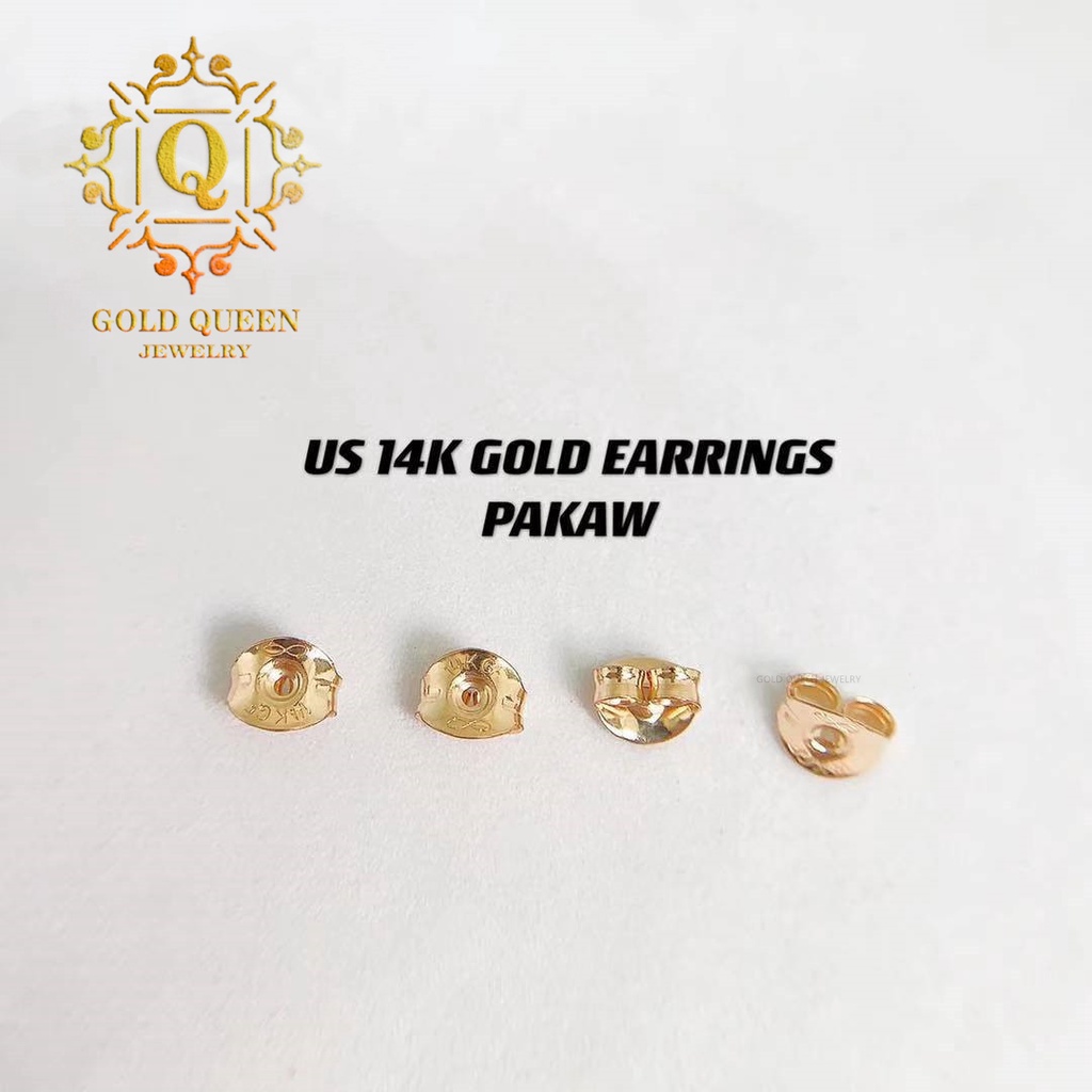GOLD QUEEN US 14K GOLD EARRINGS PAKAW DIY EARRINGS ACCESSORIES | Shopee Philippines