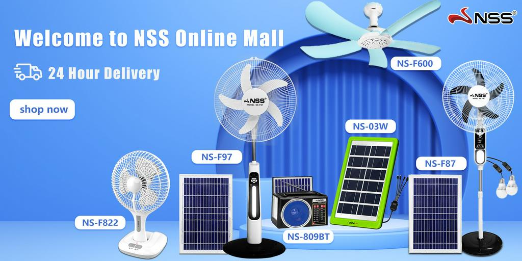 buy 1 take 1 16“ NSS Solar Fan Solar Electric Rechargeable with Panel ...