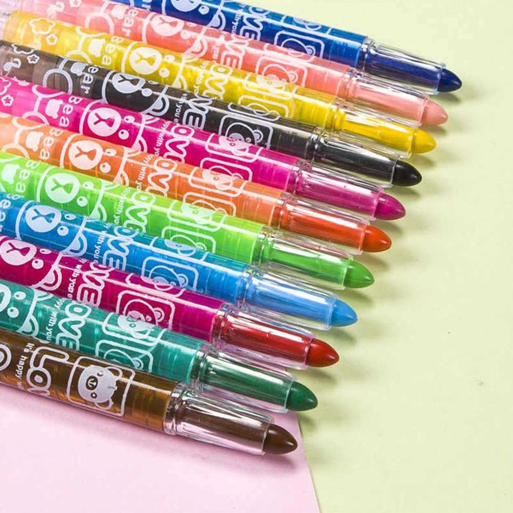 12 Color Rotary Crayon, Rolling crayon 12pcs Twistable Crayons big ...