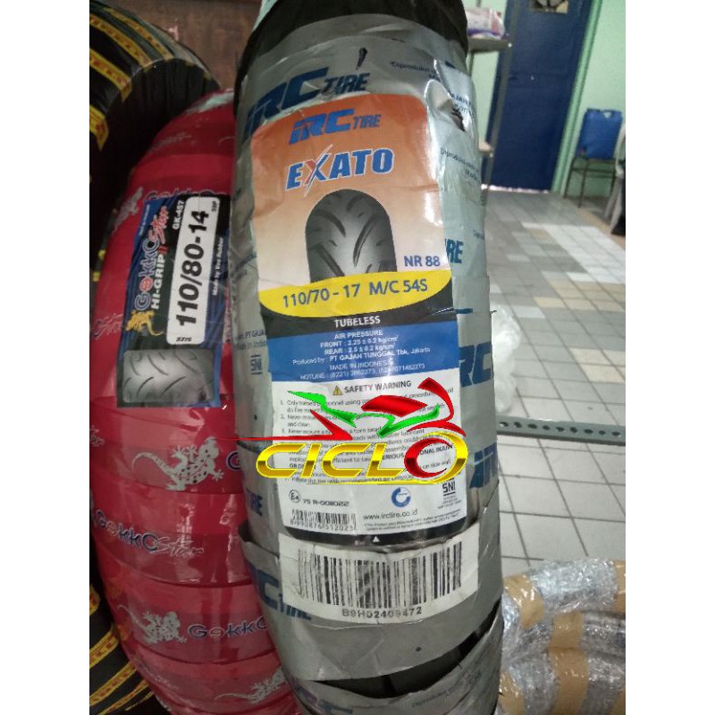 IRC EXATO NR88 '17 110/70 120/70 130/70 140/70 150/60 17 F/R | Shopee ...