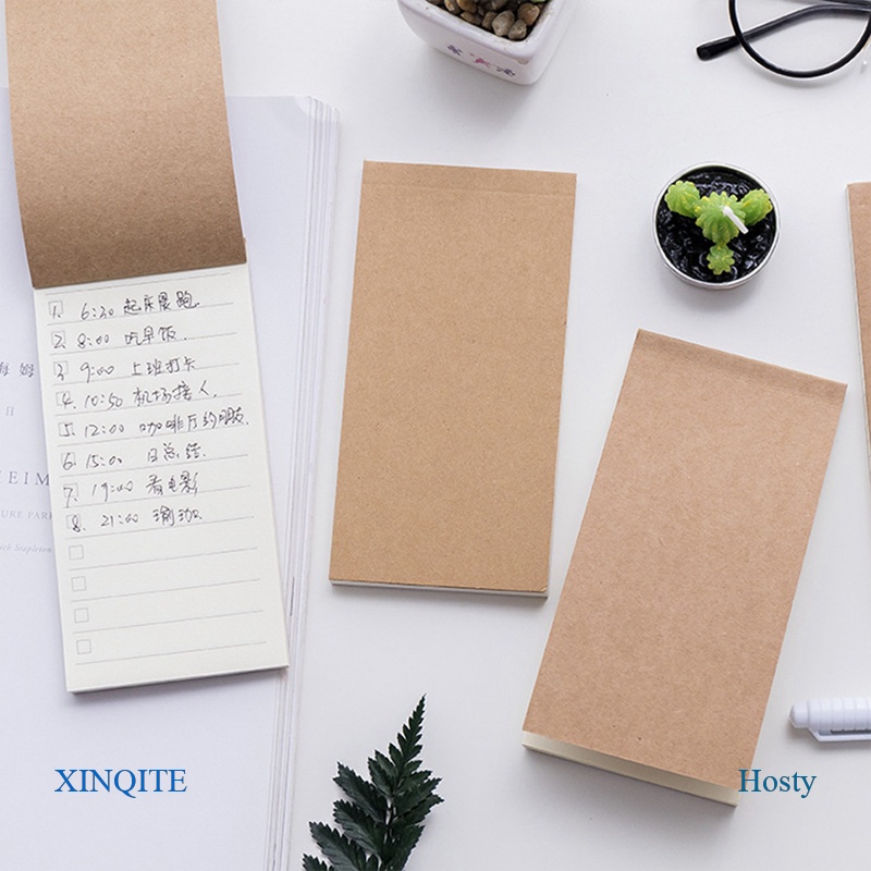 XINQITE Simple Kraft Paper Long Strip Memo Pad Portable Pocket Notebook ...