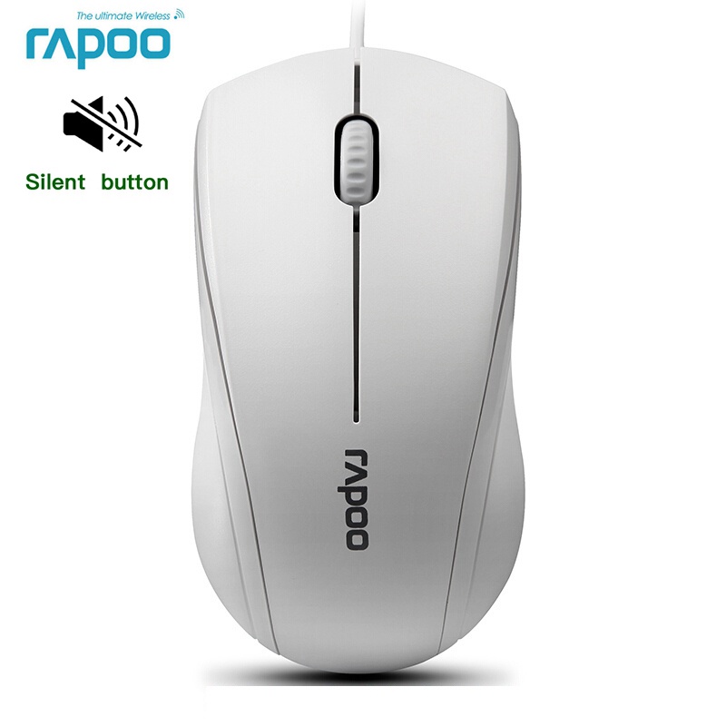 Rapoo N1600 Wired Silent Mouse 1000DPI Optical USB Gaming Mouse for ...