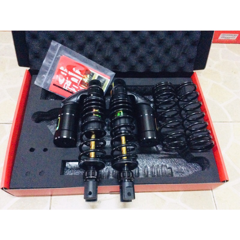 RACING BOY/RCB REAR SHOCK 305MM VD SERIES GOLD/PREMIUM BLACK FOR AEROX ...