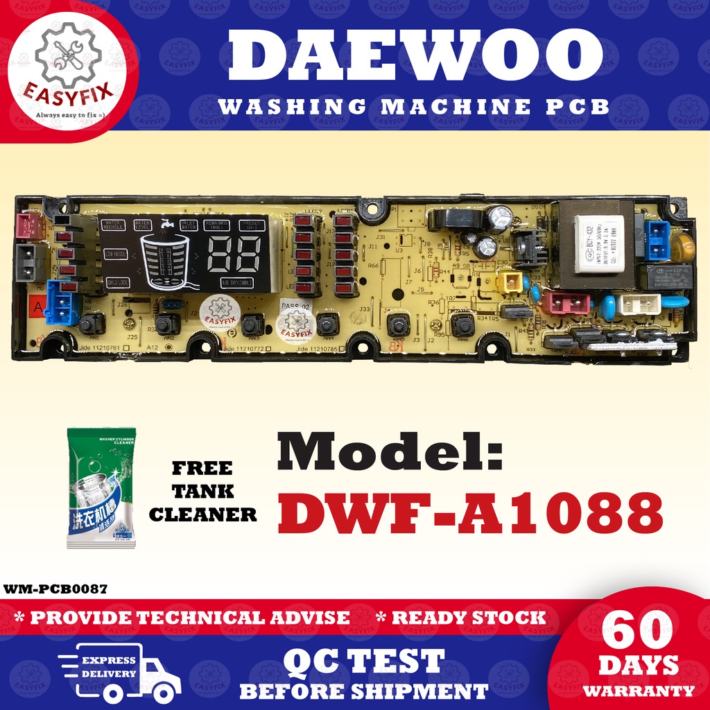 DWF-A1088 DAEWOO WASHING MACHINE PCB BOARD (CONTROL BOARD / PANEL BOARD ...