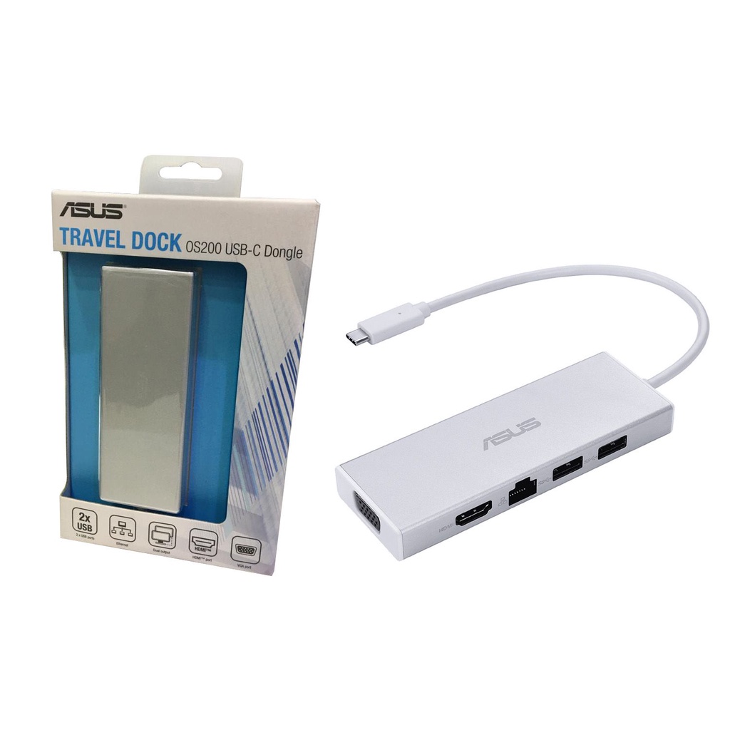 ASUS OS200 USB-C DONGLE (Travel Dock) - HDMI & VGA Dual-display, up to ...