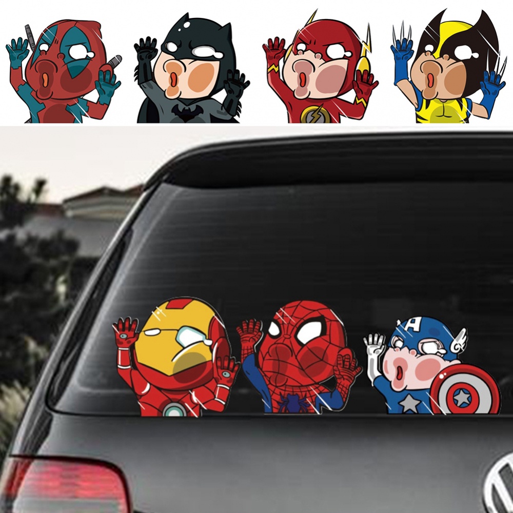 Marvel All Vehicle Cover Decal Funny Cartoon Marvel Avengers Super Hero ...
