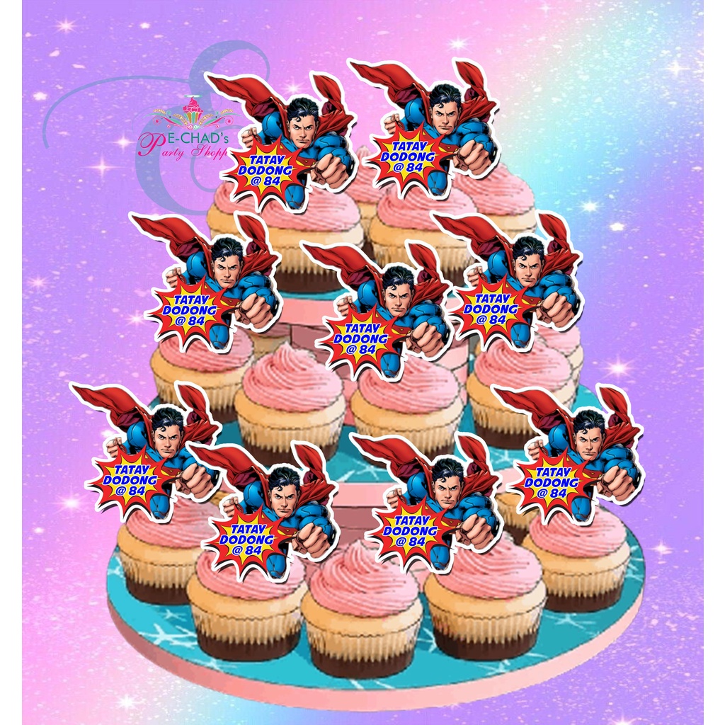 E-Chad_superman theme cupcake topper | Shopee Philippines
