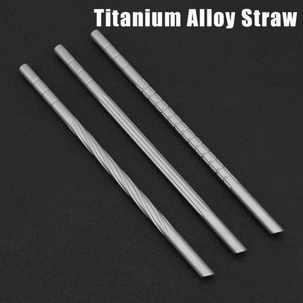 CNEDC Titanium Alloy Straw Multi-Function Straw Outdoor Hiking Travel ...