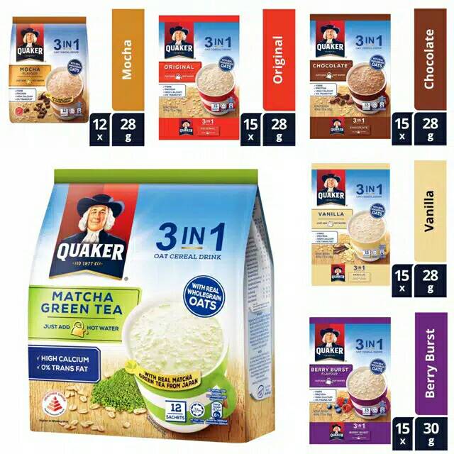 QUAKER CEREAL 3 IN 1 SACHET BAG | Shopee Philippines