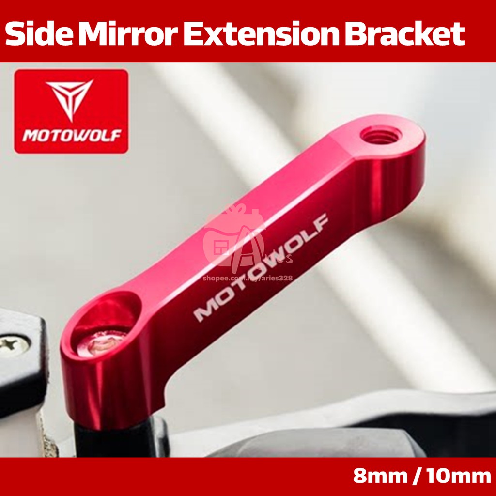 MOTOWOLF Side Mirror Riser Extension Extender Bracket | Shopee Philippines
