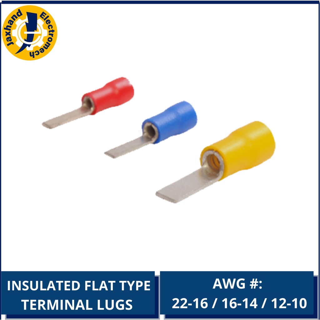 Insulated Flat Terminal Lugs AWG #22 to #10 | Shopee Philippines
