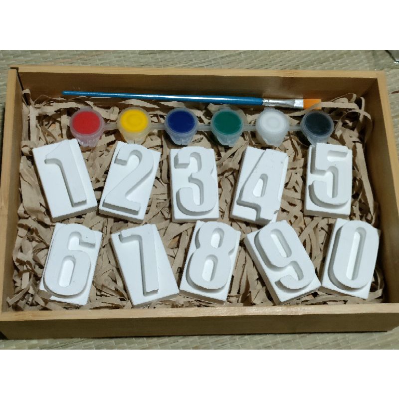 Number Blocks Plaster Figures Painting Kit | Shopee Philippines