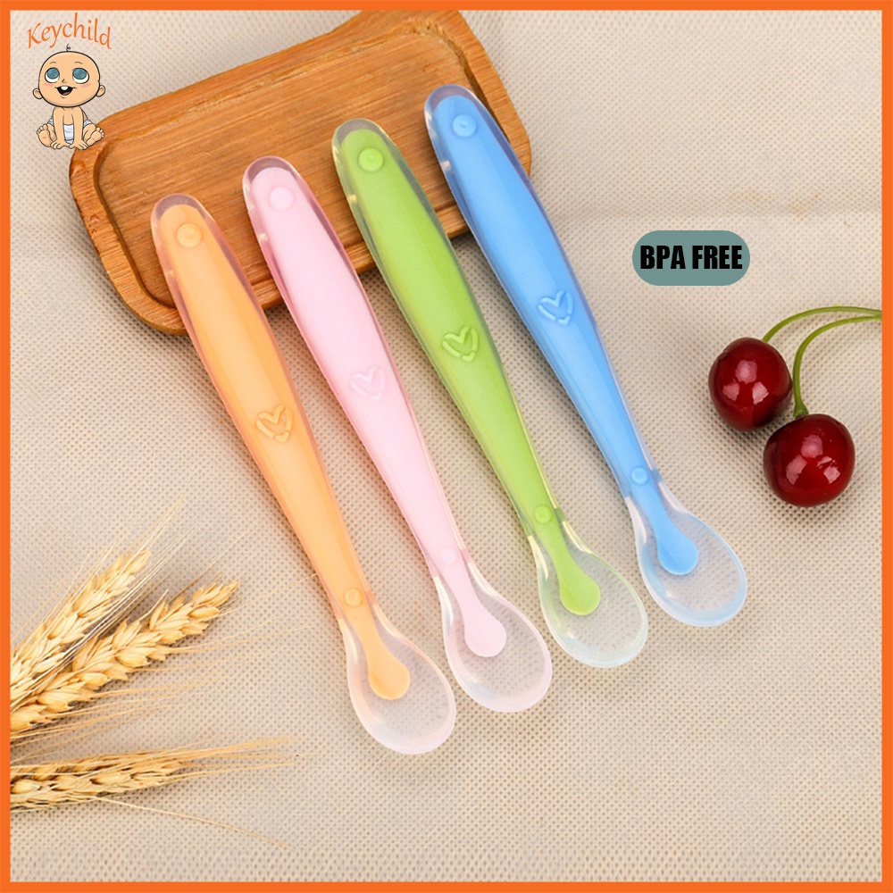 【COD】Soft Silicone Spoon for baby BPA Free newborn safety training ...