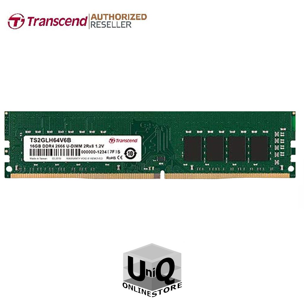 Transcend 8GB DDR4 2666 U-DIMM 1Rx8 1Gx8 CL19 1.2V (TS1GLH64V6B ...